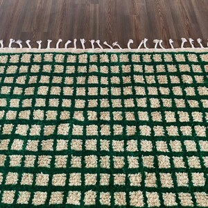 Moroccan Berber Green and White Grid Area Rug - Etsy