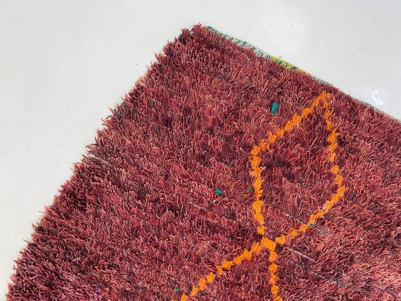 Red Vintage Moroccan 3x6 Rug, Bohemian Diamond Rug. - Etsy