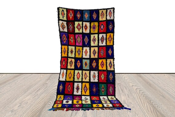 Rugs Floor & Rugs Moroccan 3x7 feet Colorful Carpet Vintage Moroccan ...