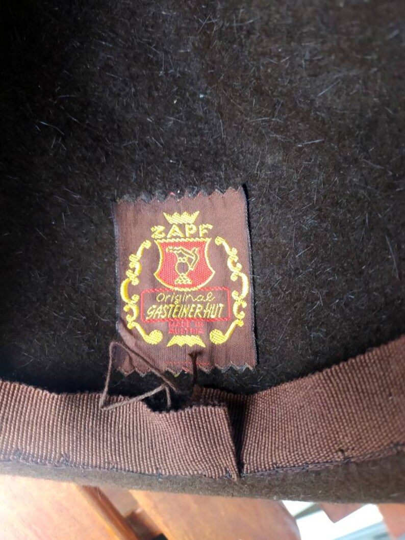 Austrian Bavarian Vintage Brown Zapf Gasteiner Top Hat, Wool, Cord - Etsy