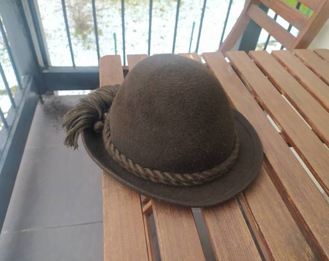 Austrian Bavarian Vintage Brown Zapf Gasteiner Top Hat, Wool, Cord - Etsy