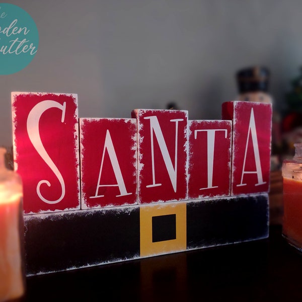 Wood Block Santa - Etsy