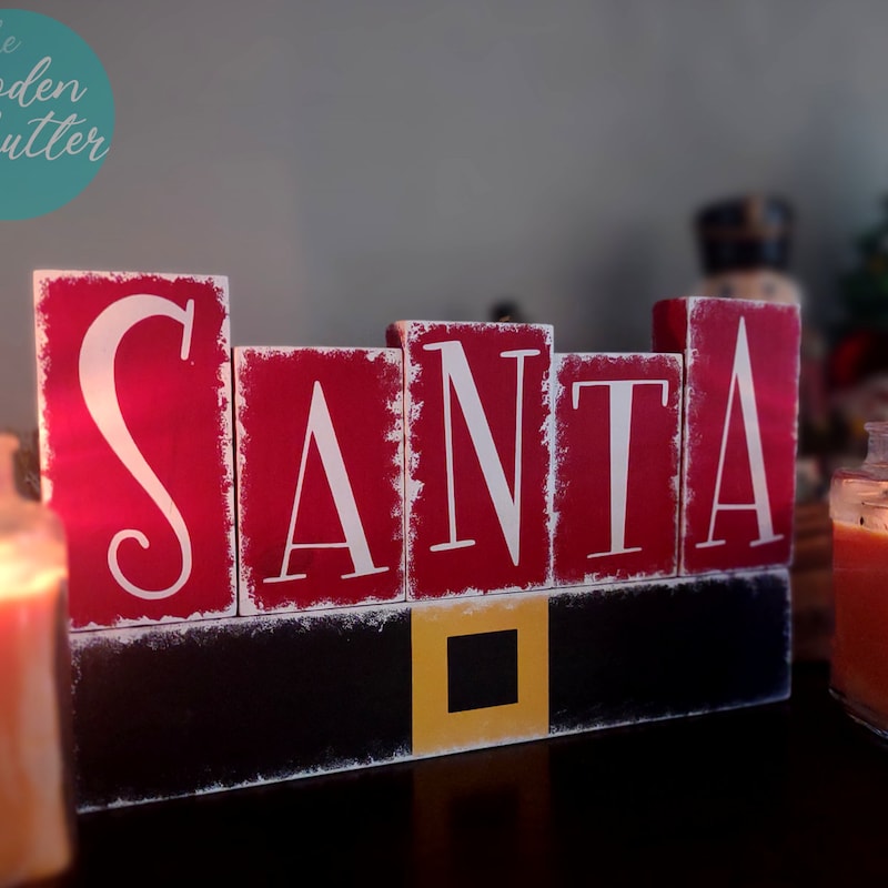 Wood Block Santa - Etsy