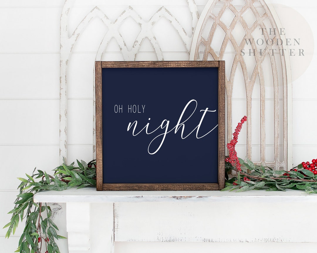 Christmas Signage, Oh Holy Night Sign, Religious Christmas Sign, Oh ...