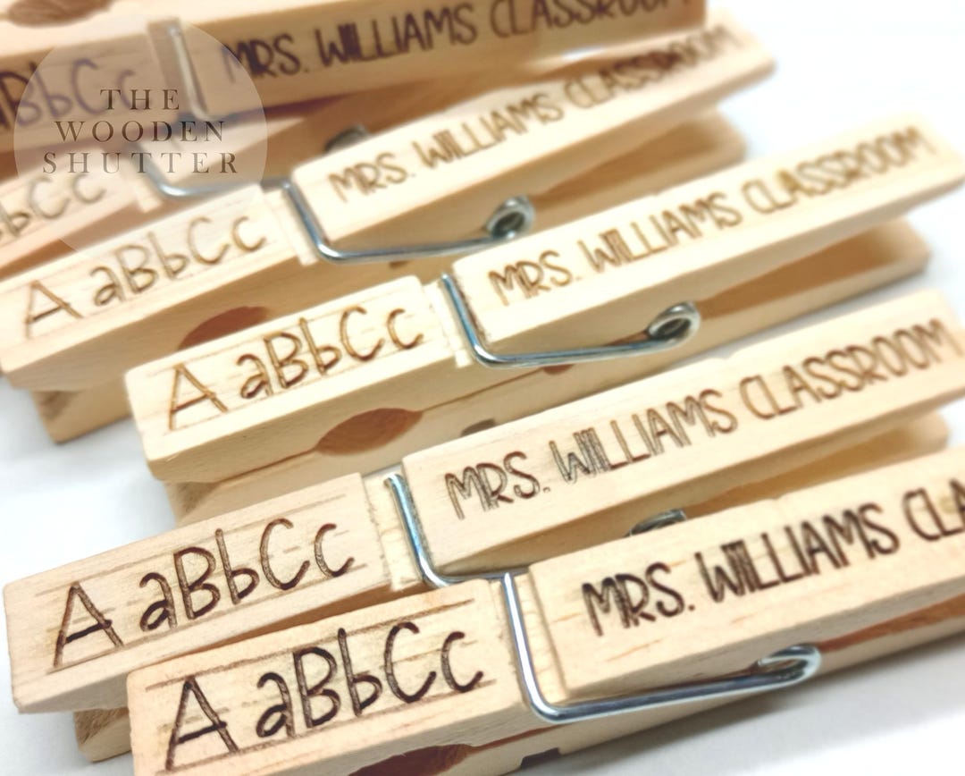 Personalized Engraved Teacher Clothespins: Custom Classroom Decor - Etsy