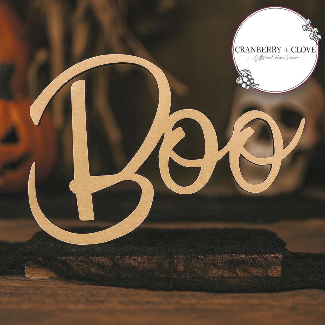Laser Cut 'boo' Halloween Wood Cutout: Unfinished DIY Project - Etsy