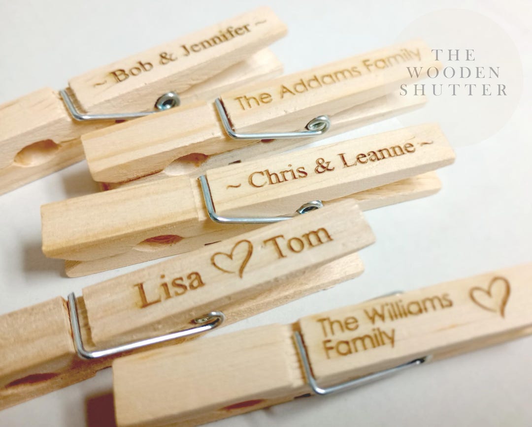 Personalized Clothes Pins - Engrave, Personalize - Customize - Special ...