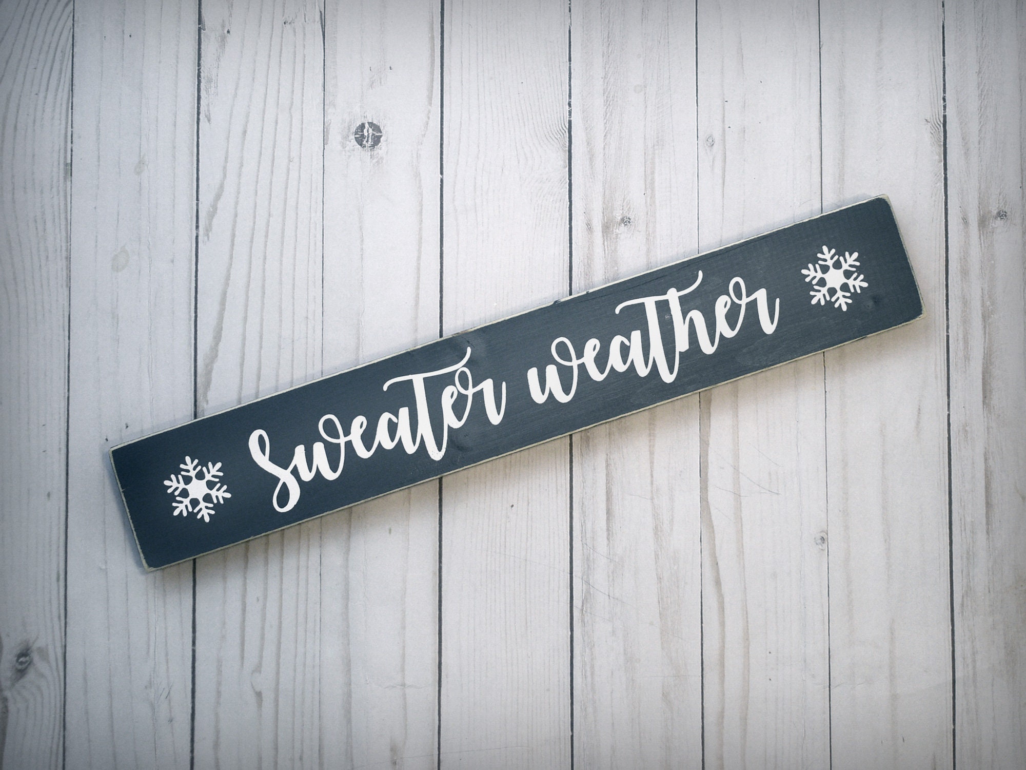 Sweater Weather Wooden Shelf Sitter Sign: Rustic Winter Decor - Etsy