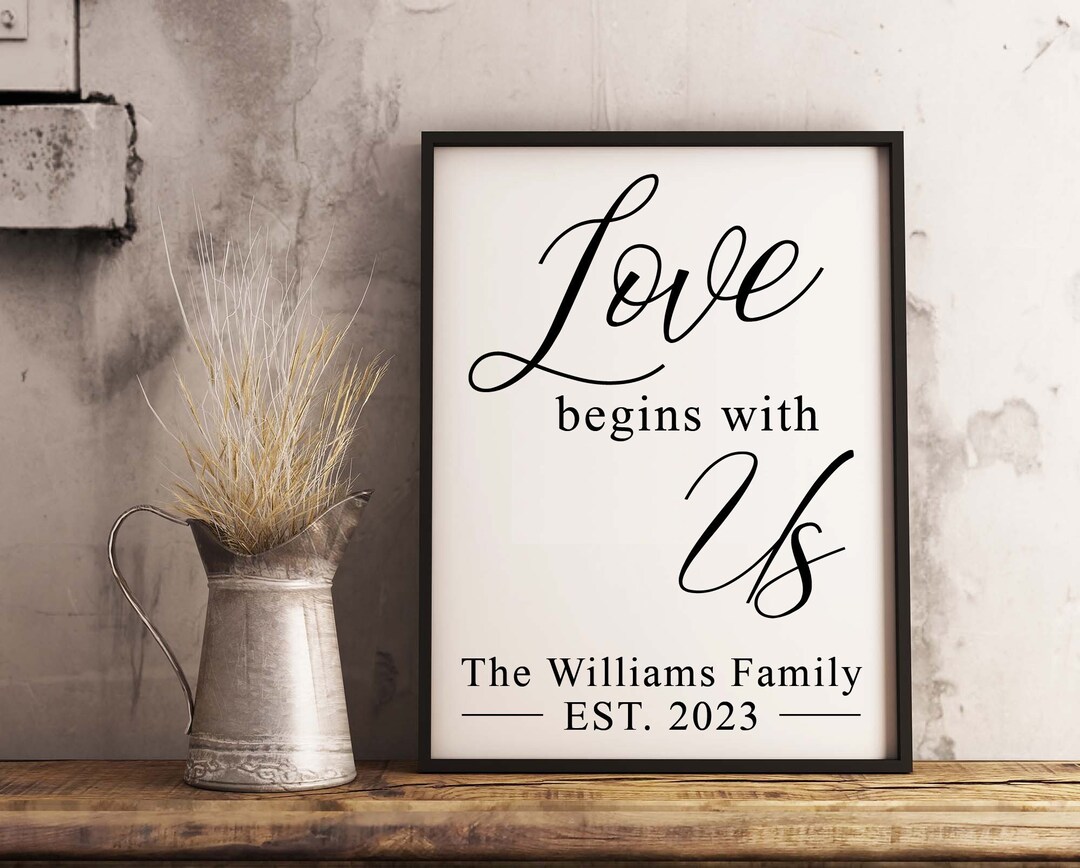 Est Sign, Personalized Family Sign, Last Name Sign, Wedding Decor, Love ...