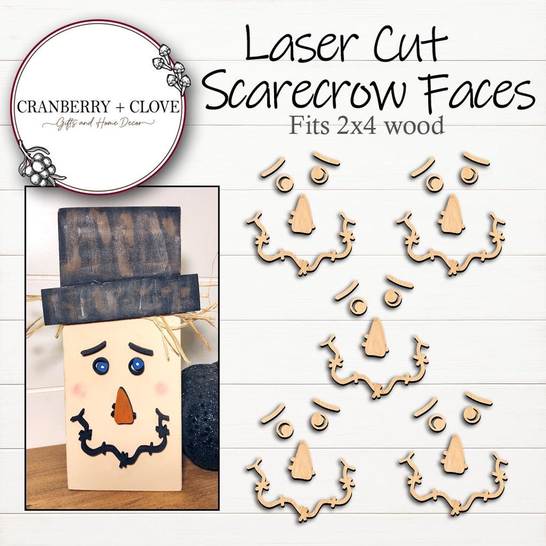 Laser Cut Wood Scarecrow Faces - Etsy