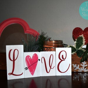 LOVE Block Set | Home Decor | Valentine Decor | Valentine Wooden Block ...
