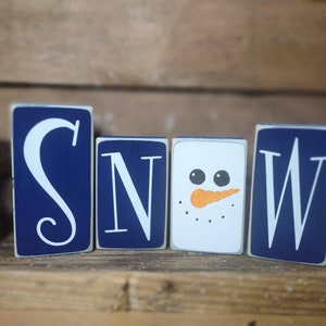 Snow Block Set | Home Decor | Christmas Decor | Christmas Wooden Block ...