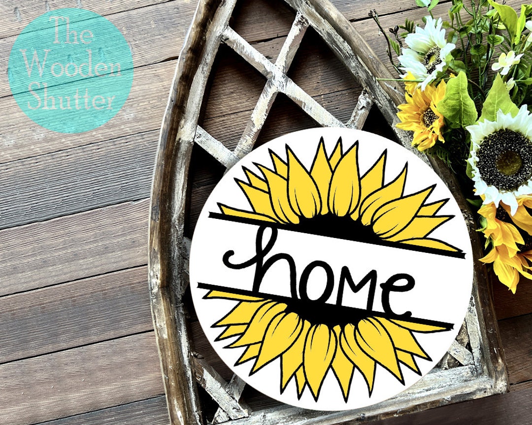 Sunflower Wood Round Sign | Hand Painted Round Sunflower Sign ...