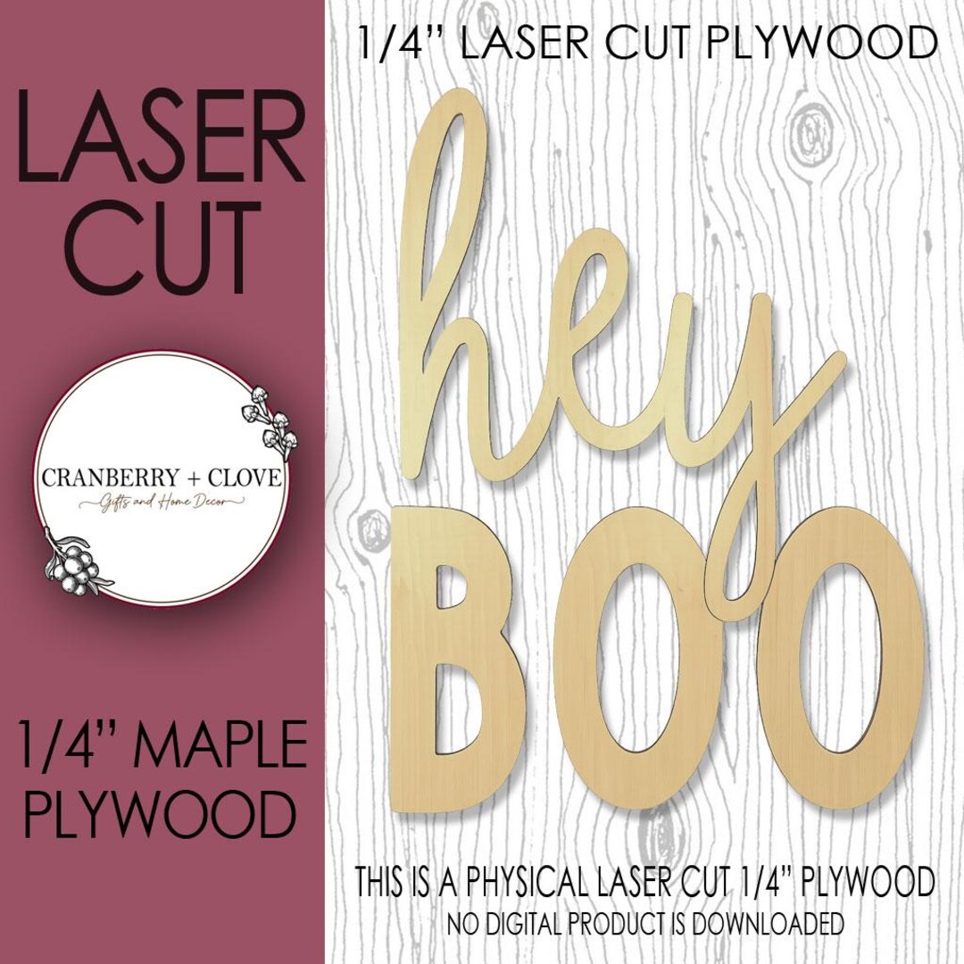 Hey Boo Halloween Decor: Laser Cut Maple Plywood Shape - Etsy