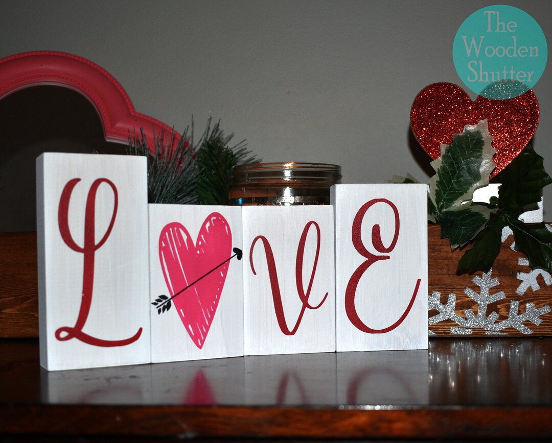 LOVE Block Set | Home Decor | Valentine Decor | Valentine Wooden Block ...