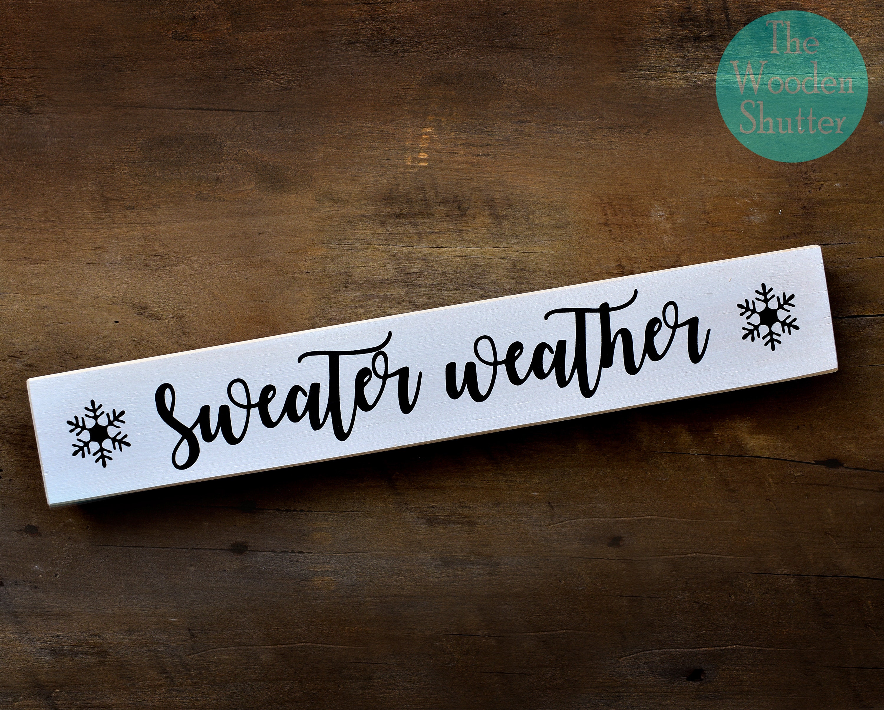 Sweater Weather Wooden Shelf Sitter Sign: Rustic Winter Decor - Etsy