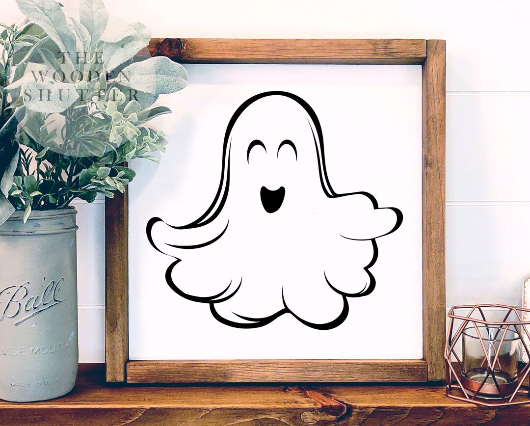 Cute Ghost Sign | Halloween Sign | Framed Sign | Mantle Decor | Porch ...