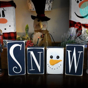 Snow Block Set | Home Decor | Christmas Decor | Christmas Wooden Block ...