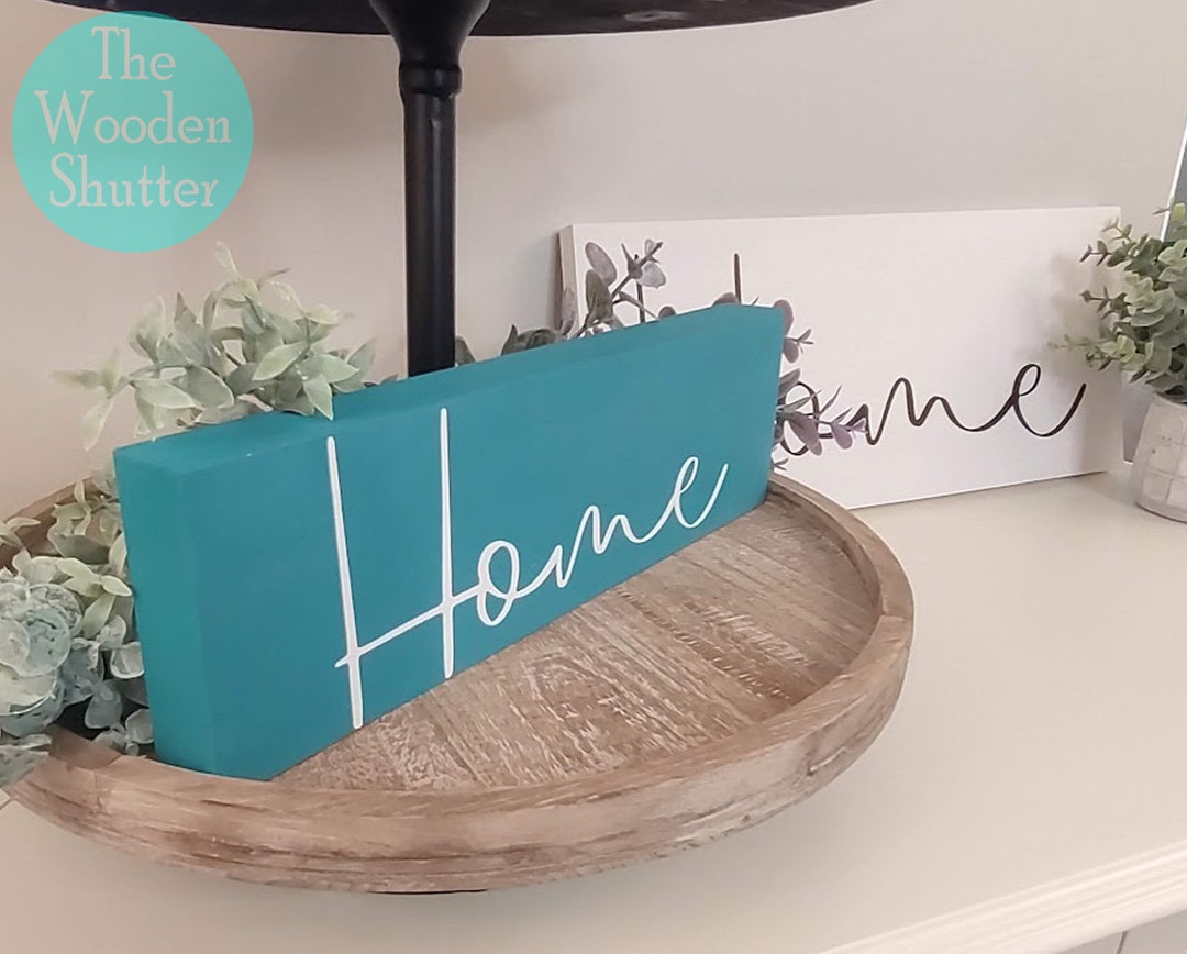 HOME Wood Sign | Home Sign | Teal Home Sign | White Home Sign | White ...