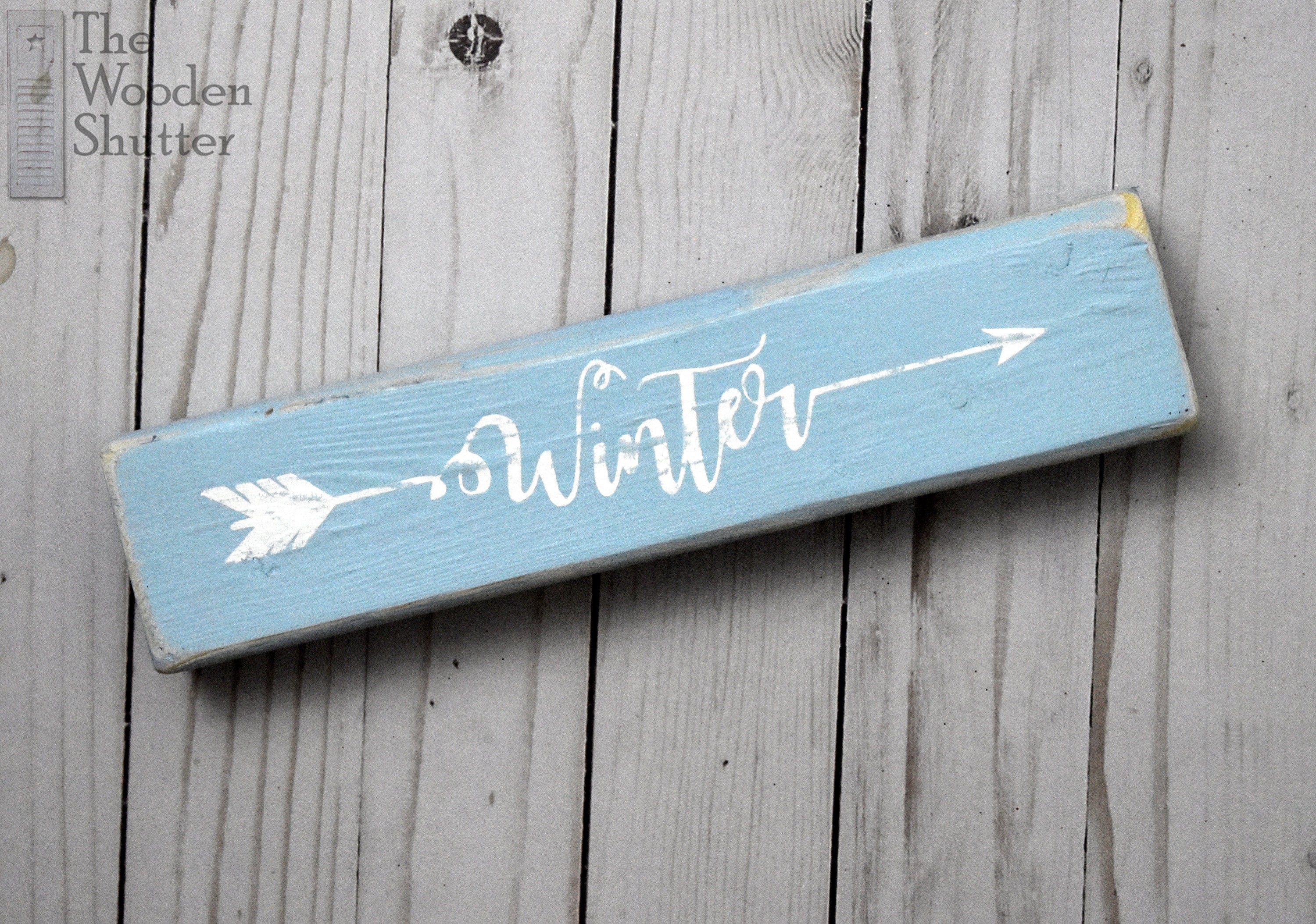 Rustic Winter Wood Block Sign: Country Farmhouse Shelf Sitter - Etsy