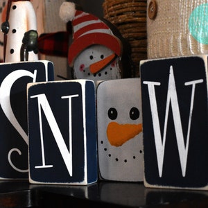 Snow Block Set | Home Decor | Christmas Decor | Christmas Wooden Block ...