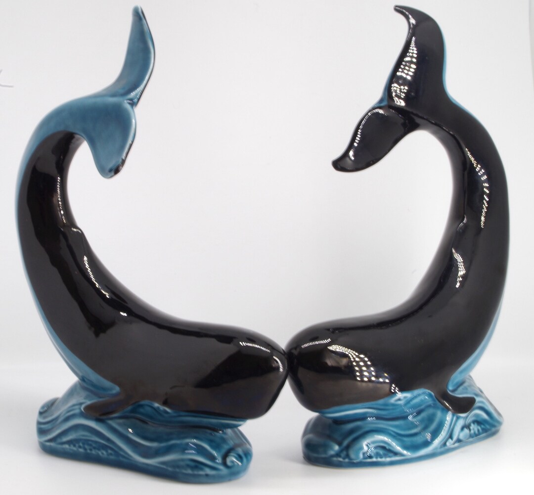 POOLE Pottery Blue Glazed Whale - Etsy