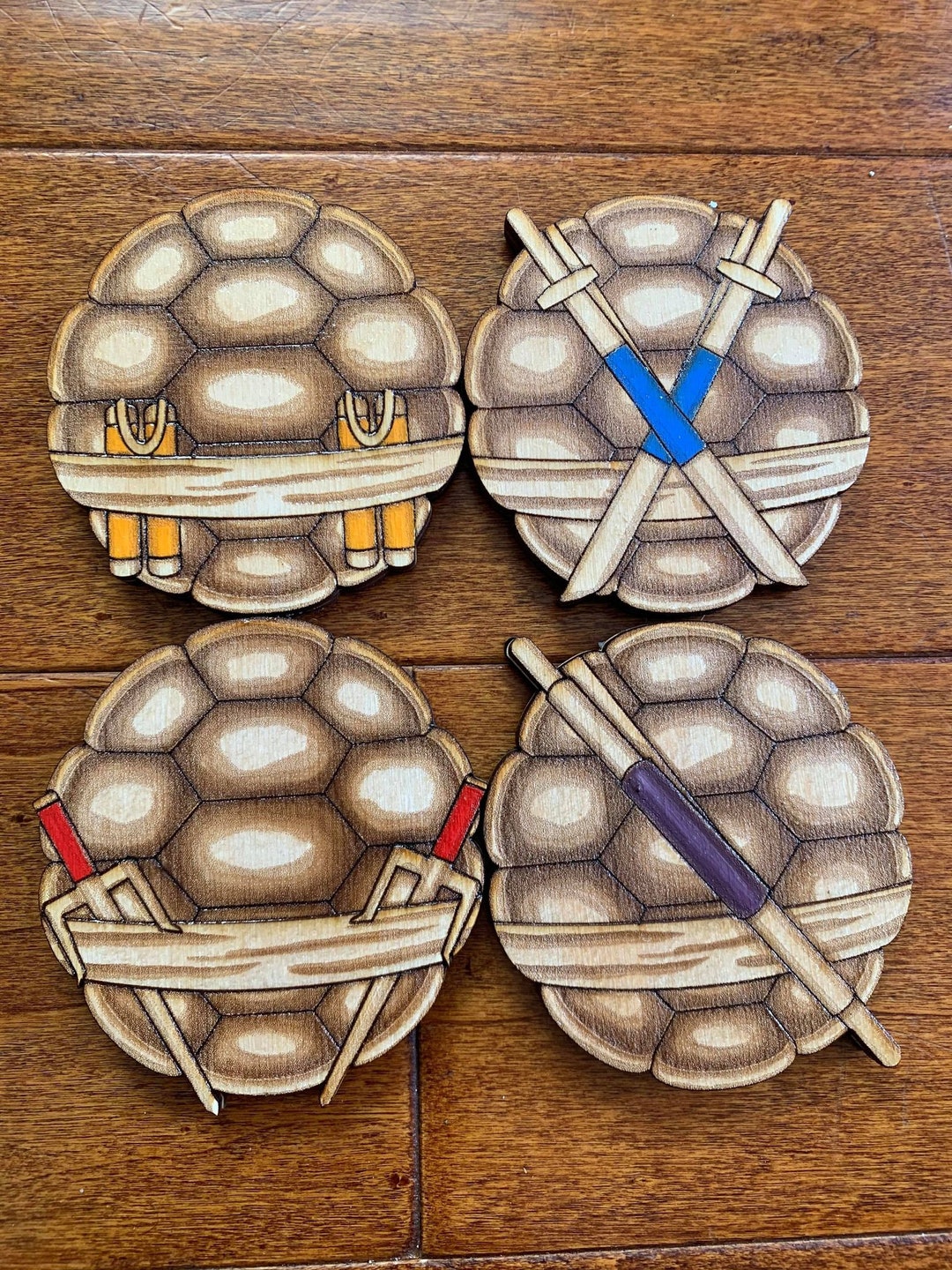 Teenage Mutant Ninja Turtle Inspired Coaster Set - Etsy