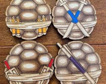 Teenage Mutant Ninja Turtles Inspired Coaster Set With Deluxe Option - Etsy