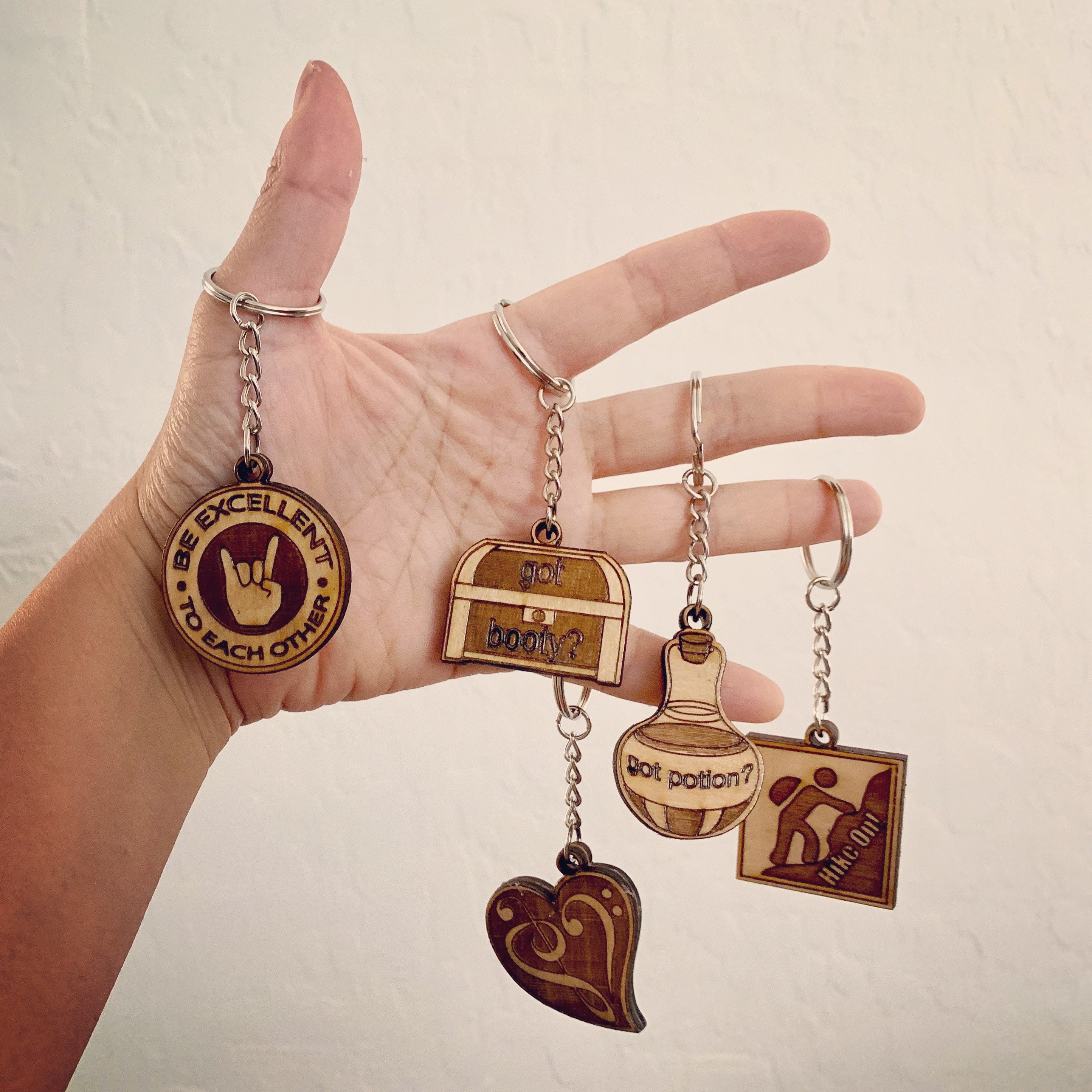 Nerdy Key Chains double Sided - Etsy