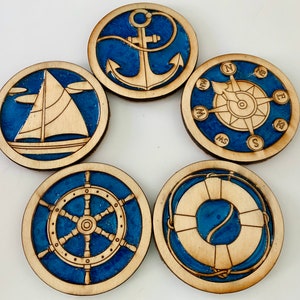 Nautical Coaster Set : With Epoxy Resin - Etsy Canada