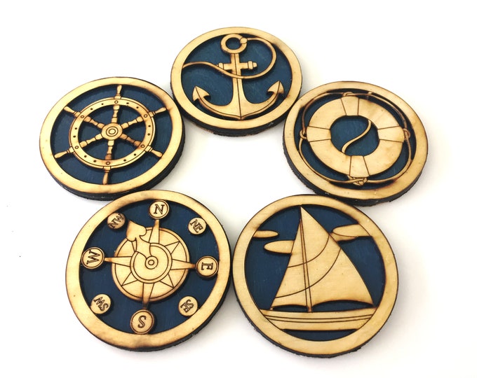 Nautical Coaster Set : With Epoxy Resin - Etsy Canada