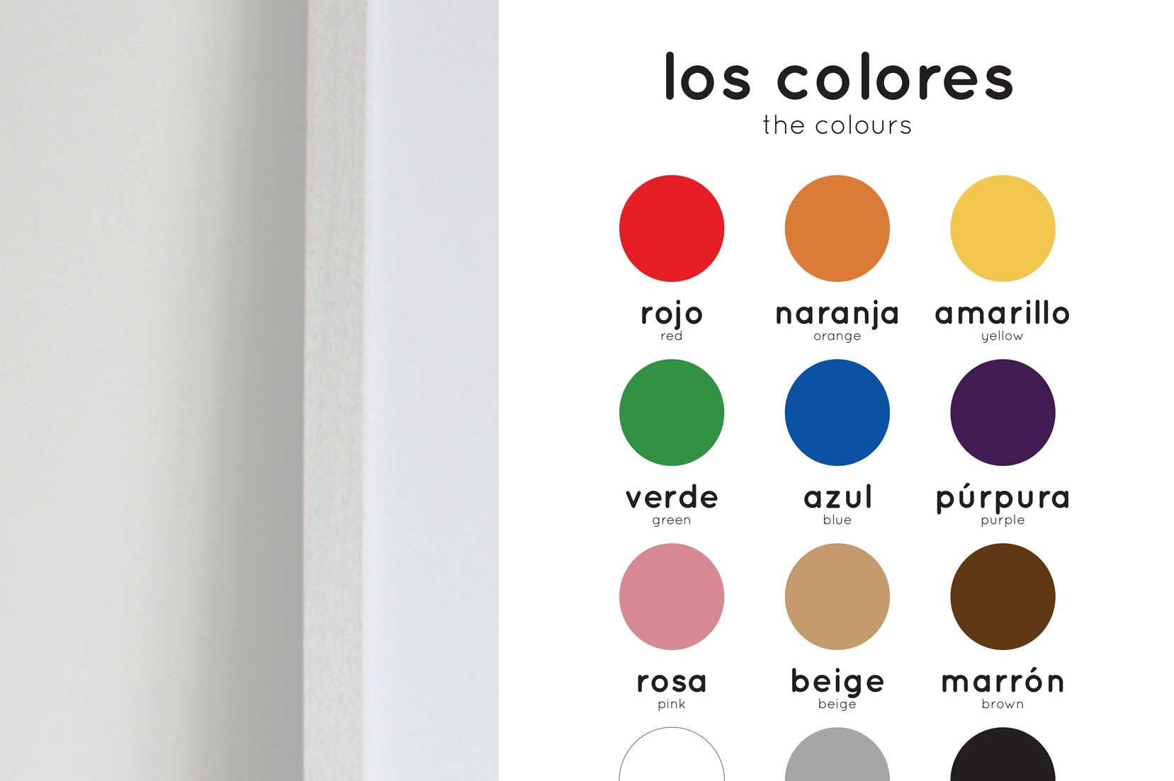 Spanish & English Learn Colours Print - Etsy UK