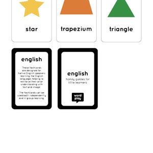 English Language Learn Shapes Flashcards - Etsy UK