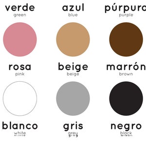 Spanish & English Learn Colours Print - Etsy UK