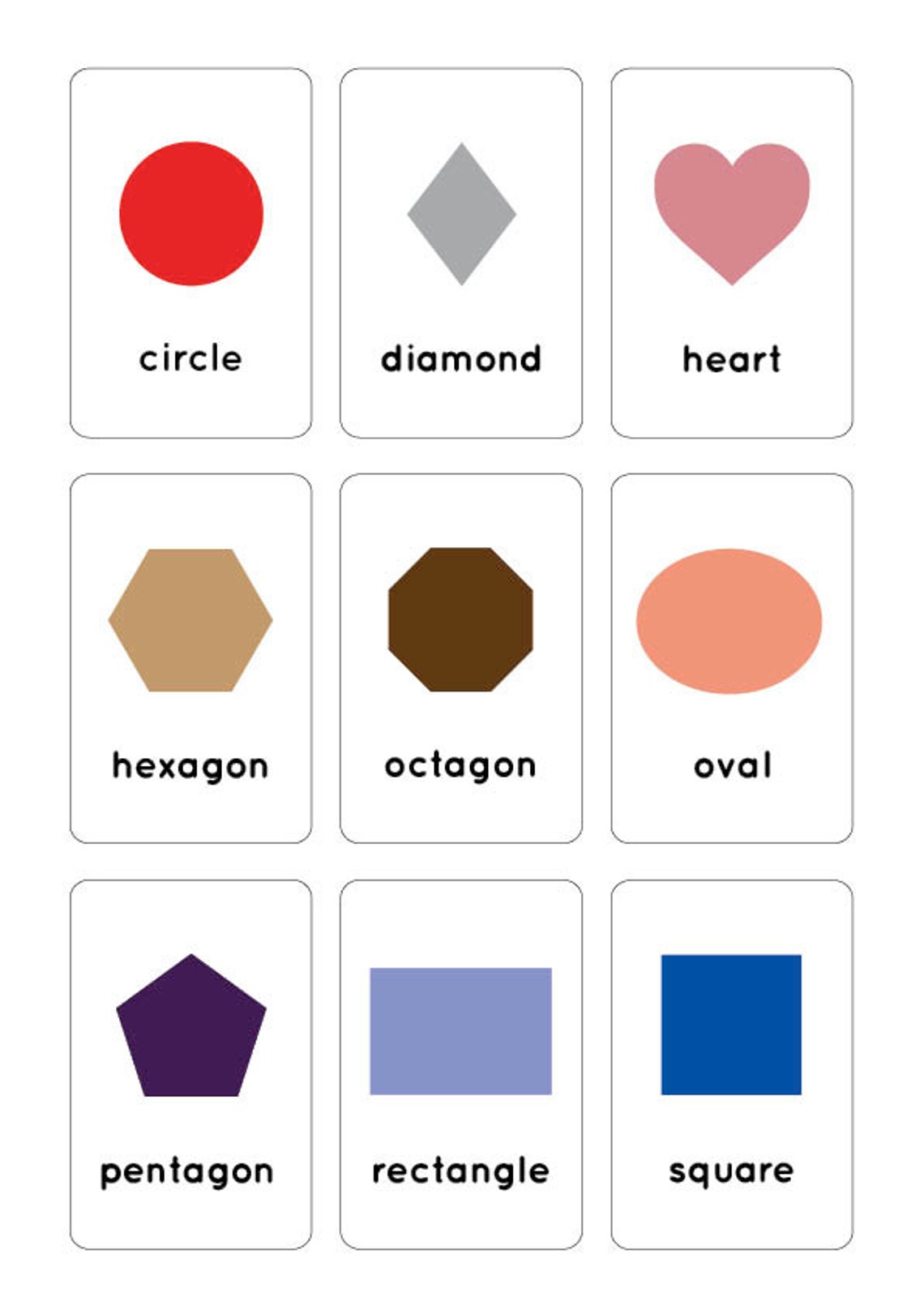 English Language Learn Shapes Flashcards - Etsy UK