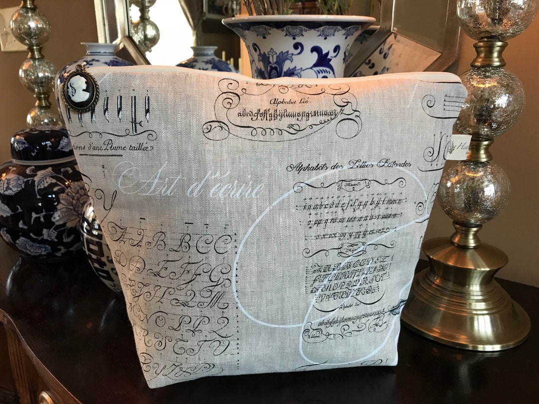 Linen French Script - the Ultimate Catch-all - Etsy