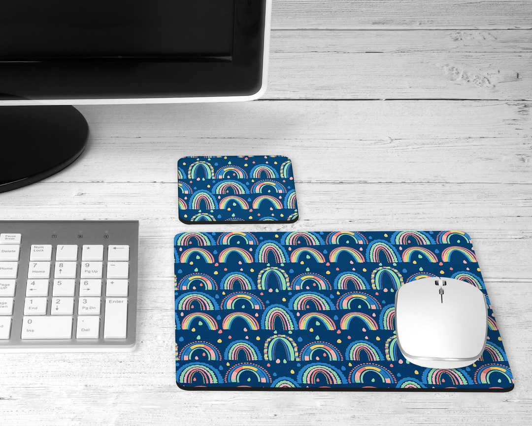 Rectangle Navy Rainbow Mouse Pad Round Navy Rainbow Mouse - Etsy México