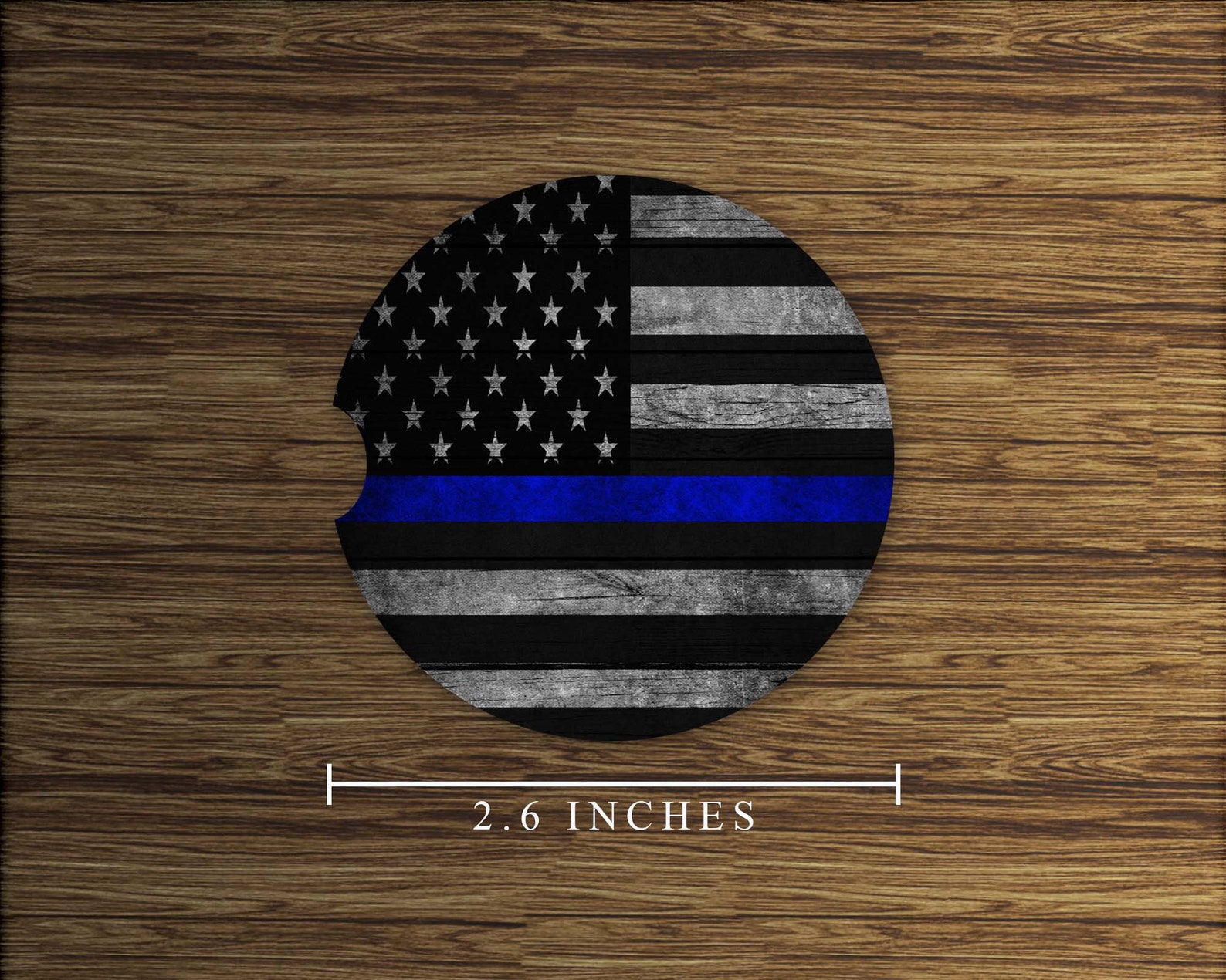 Thin Blue Line Car Coasters: American Flag Neoprene Coasters - Set of 2 ...