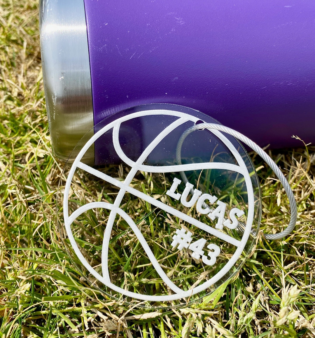 Basketball Bag Tag - Clear Bag Tag - Fluorescent Bag Tag - Team Gift ...