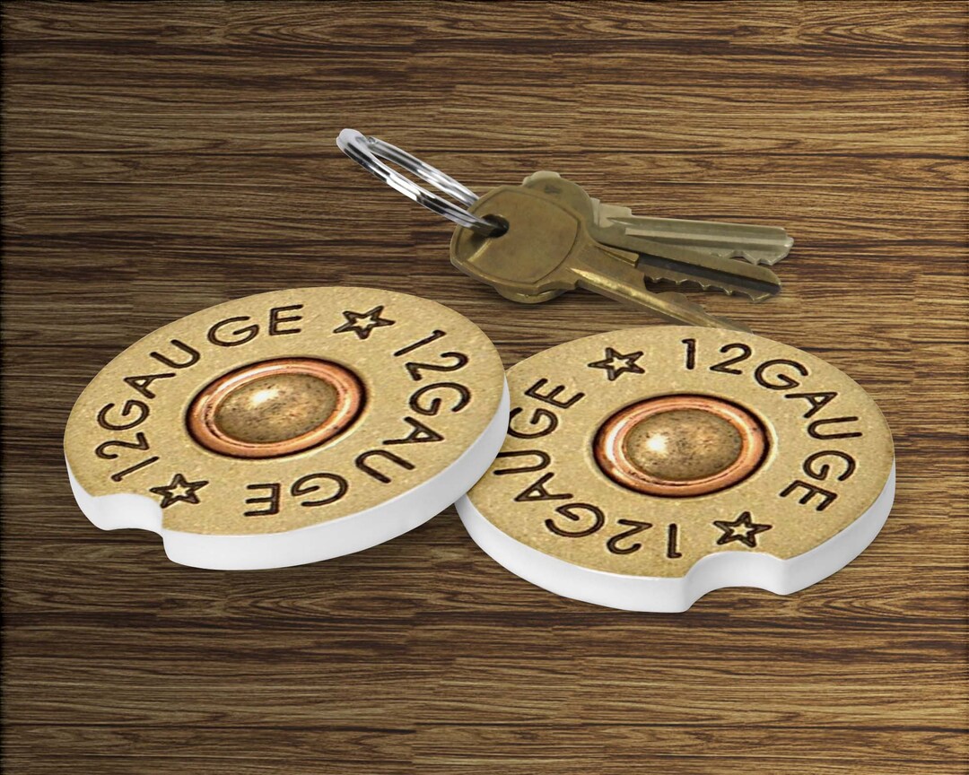 Bullet Car Coasters - 12 Gauge Car Coaster - Set of 2 Car Coasters ...