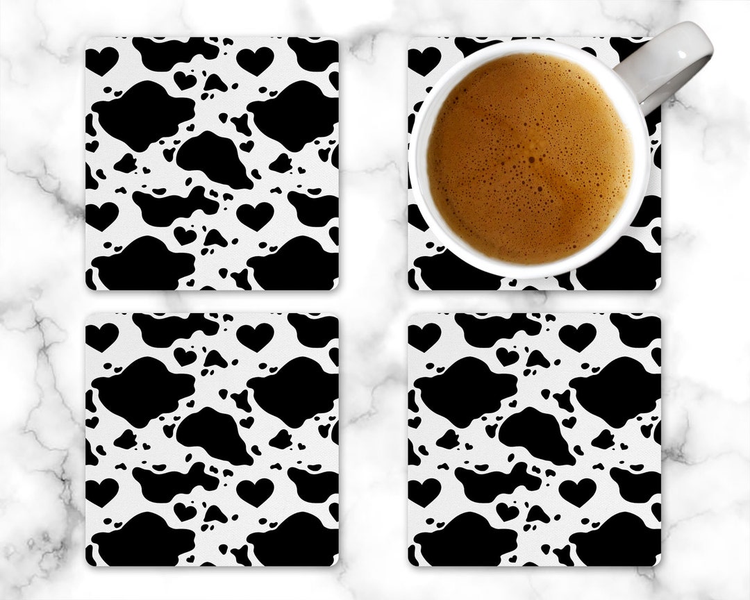 Cow Print Coasters: Farmhouse Decor, Stocking Stuffer - Etsy