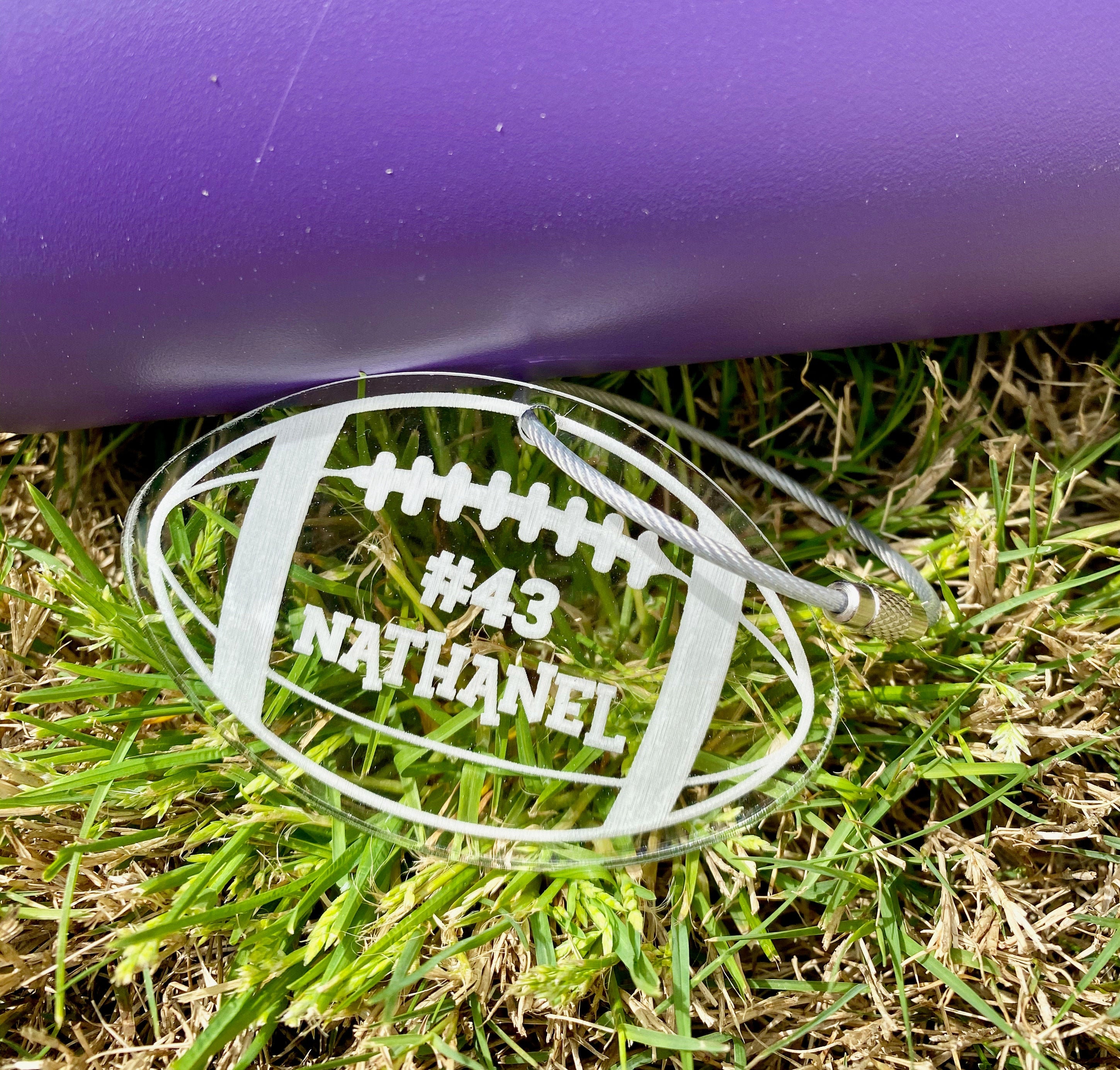 Football Bag Tag Clear Bag Tag Fluorescent Bag Tag Team | Etsy