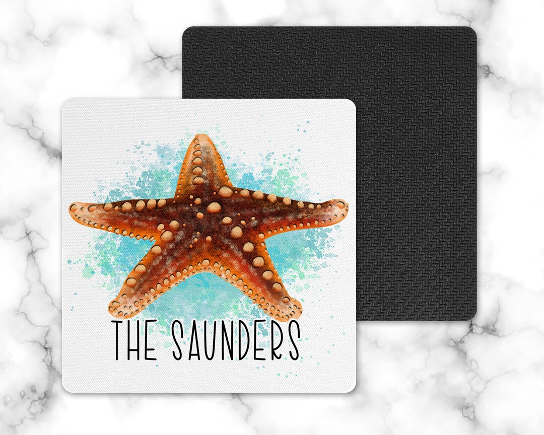 Personalized Starfish Coaster: Coastal Decor, Custom Drink Coaster - Etsy