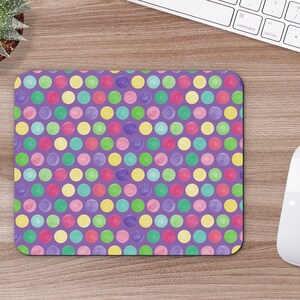 Rectangle Multi Colored Polka Dot Mouse Pad - Round Multi Colored Polka ...