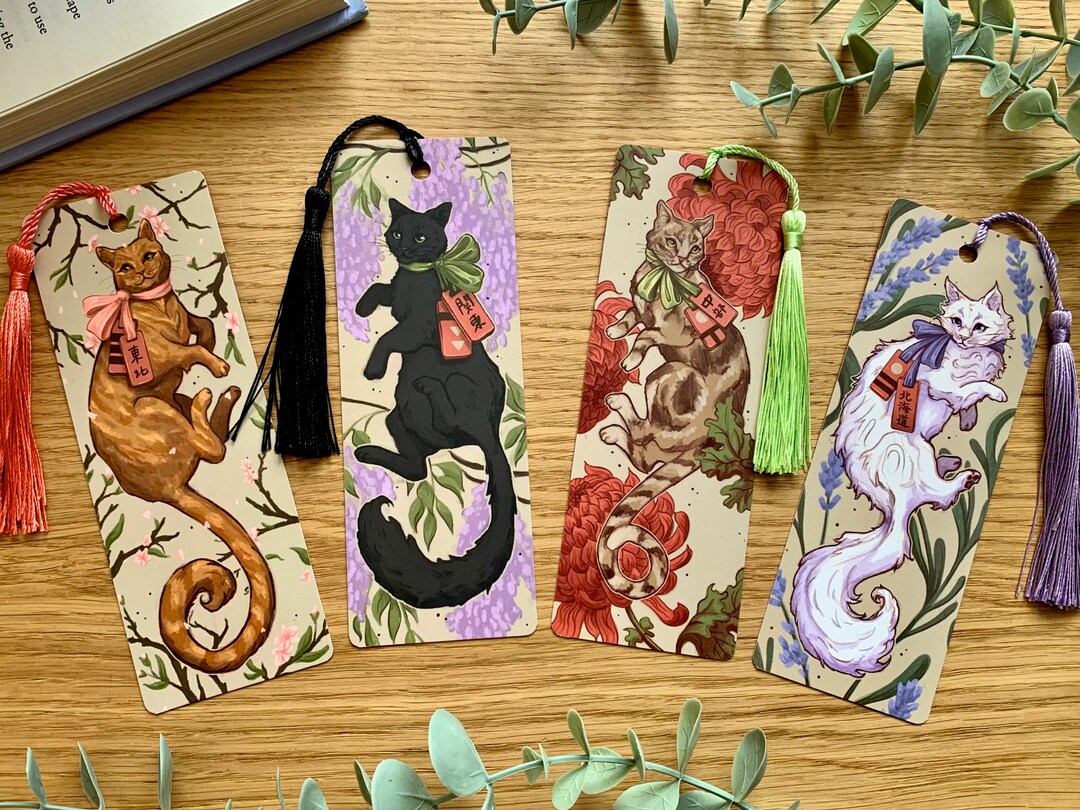 Japan Cats Bookmark | Cat Bookmark | Ghibli Bookmark | Bath House Token ...