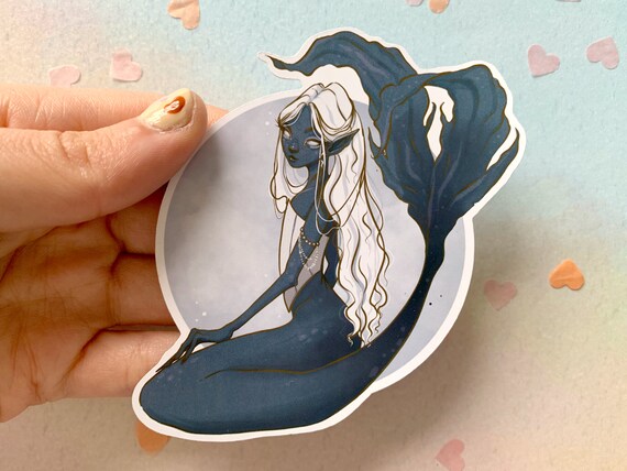Mermaid Large Sticker Glossy Sticker Mermaid Gift Mermaid | Etsy