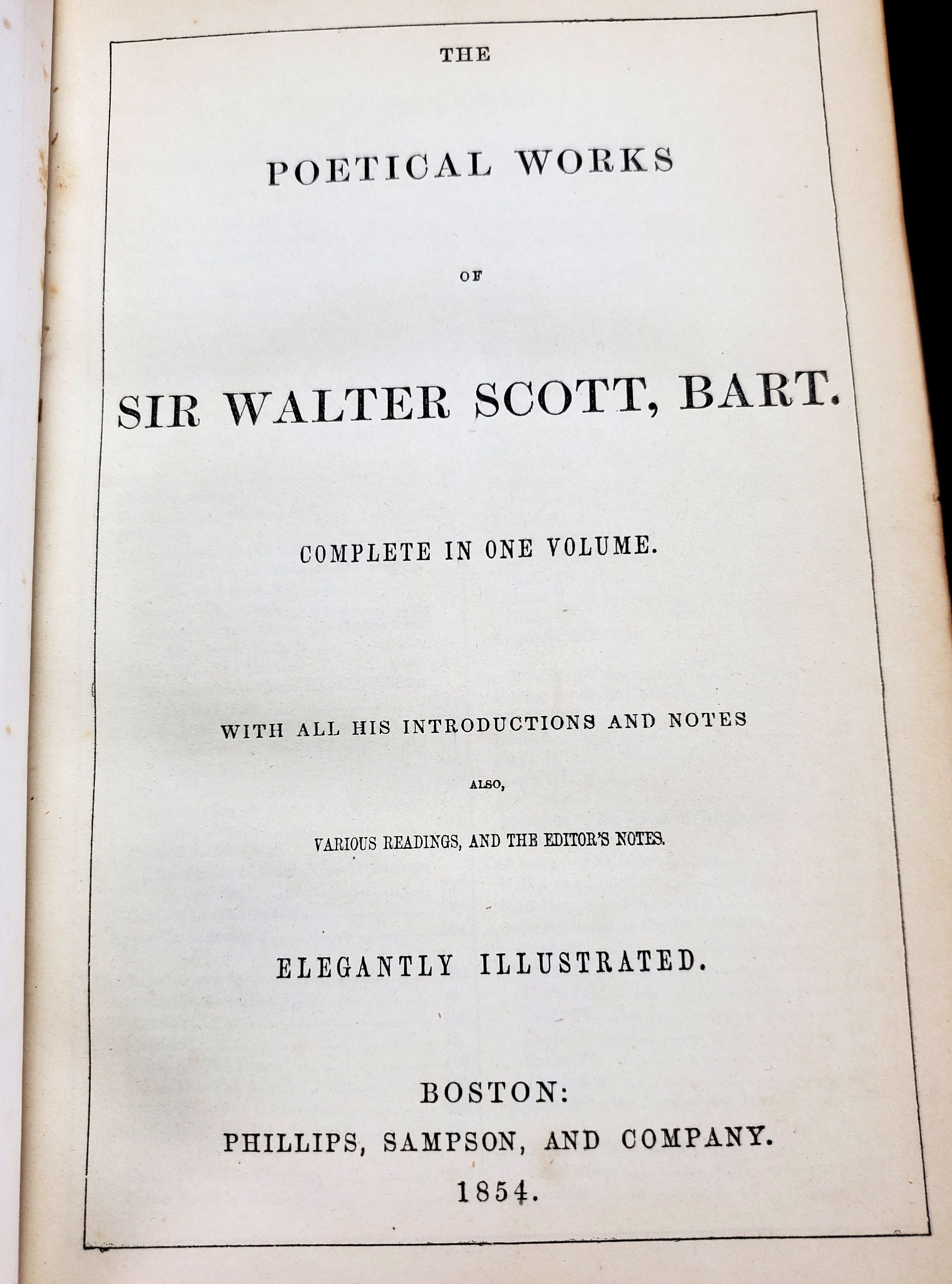 SIR WALTER SCOTT Complete Poetical Works 1854 Illustrated - Etsy Ireland