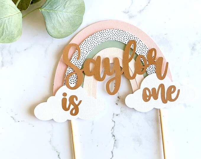 Large Rainbow Cake Topper - Etsy