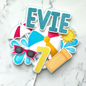 Pool Party Cake Topper Swim Party Pool Party Custom Cake - Etsy