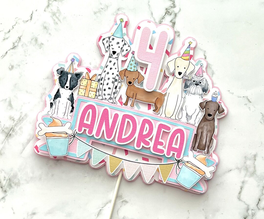 Dog Cake Topper Birthday Cake Topper Puppy Cake Topper Paw-ty Cake ...